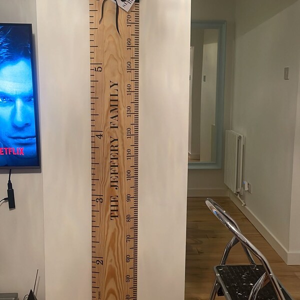 Wooden Height Chart Ruler Oak Finish - Personalised - Free UK Delivery ...