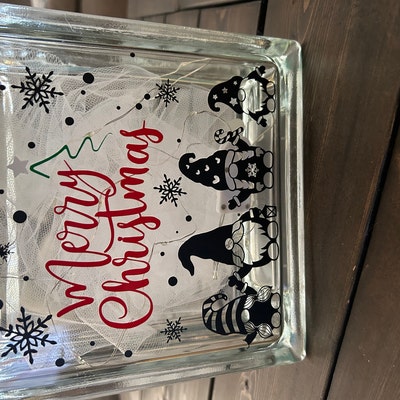 Merry Christmas, Gnome Family, Glass Block, Image, PNG SVG PDF - Etsy