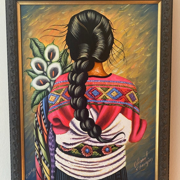 Original Oil Painting of Indigenous Woman/guatemala Art/mayan Painting ...