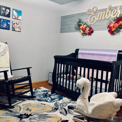 Above Crib Name Sign Wooden Name Sign 12 to 55 Wide Custom Name Sign ...