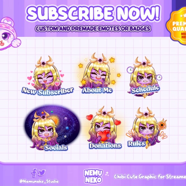Custom Chibi Cute Banner or Header for Social Media / Twitch Banner ...