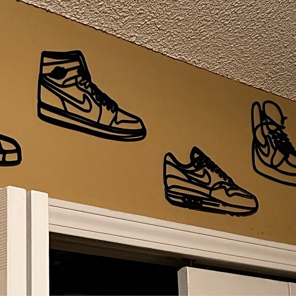 Nike Inspired Jordan Air 4 Silhouette Wall Art 3D Printed Sneaker Head ...