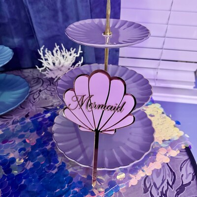 Seashell Acrylic Cake Topper Mermaid Cake Topper Under the Sea Cake ...