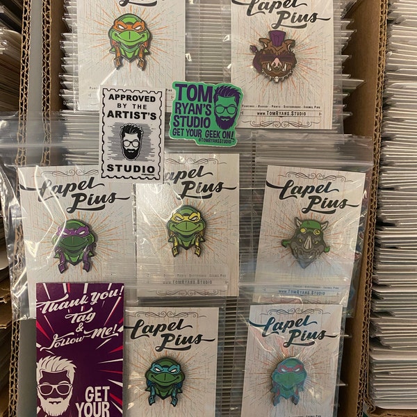 5 Piece Turtle Set for the Price of 4 Hard Enamel Hat Lapel Pin Set - Etsy