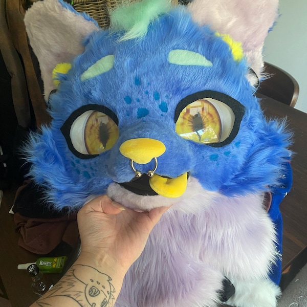 Fursuit Mask, Glowing Horned Dragon, Wicker Beast, Glowing Dragon ...