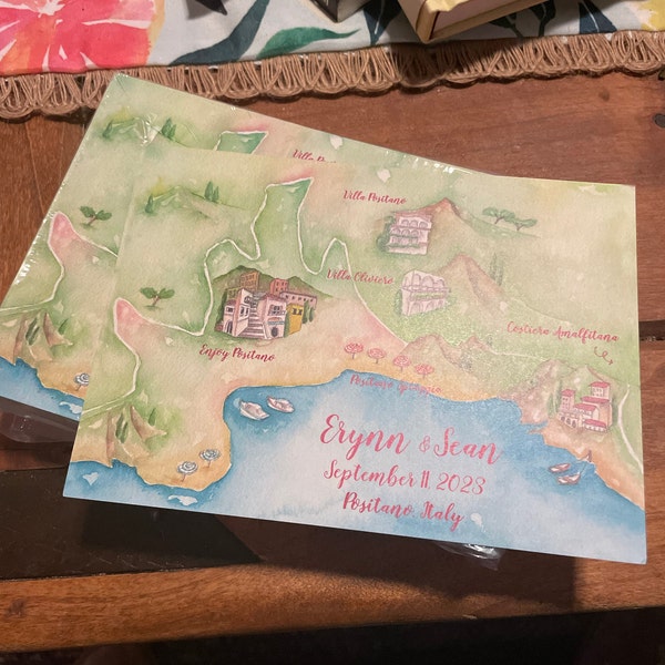 BIRTHDAY GIFT- Love Story Map Painting- Custom Relationship Watercolor ...