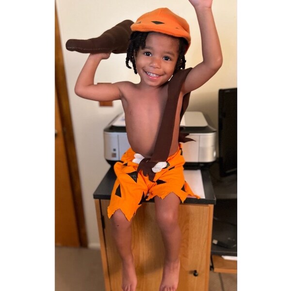 Cave Boy Bam First Birthday - Halloween - Toddler Shorts, Hat and Club ...