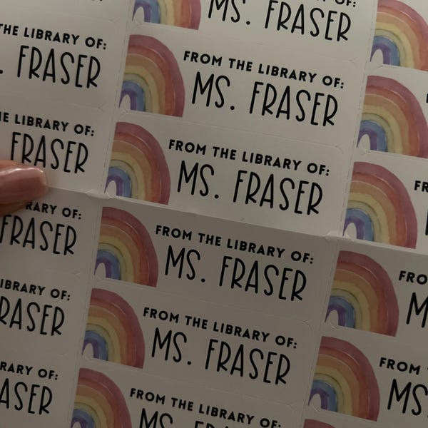 Personalized Teacher Name Stickers: Book Labels (1.5" Wide) - Etsy