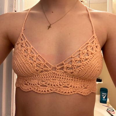 Crochet Pattern Bikini Set Easy Pattern Lace Brazilian Cheeky Bottoms Bralette Adjustable Summer ...