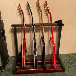 Leather & Wood Upright Custom Guitar Rack Guitar Stand - Etsy