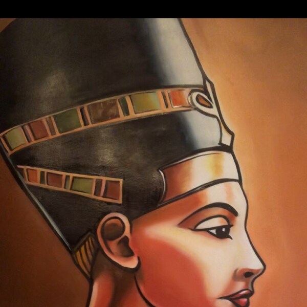 Nefertiti, Queen of Egypt Egyptian Art Ancient Egypt Hand Painted Oil ...
