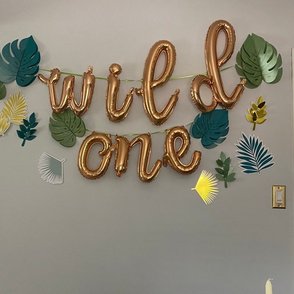 Wild One Gold Script Letter Balloons~first Birthday Gold~jungle First ...
