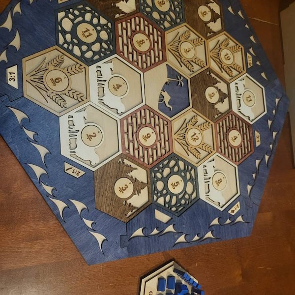Wooden Game Board for Settlers Game, 3-4 or 5-6 Players, Civilization ...