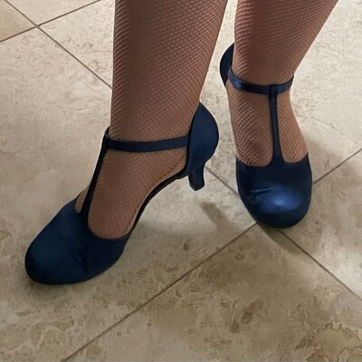Navy Blue Satin Latin Tango Shoes.salsa Shoes.bachata Shoes.tanzt ...