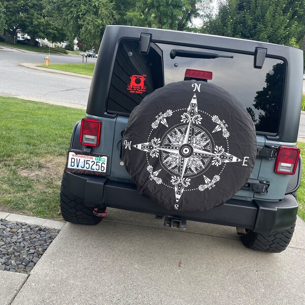 Spare Tire Cover With Boho Compass Design, Compass Spare Tire Cover ...