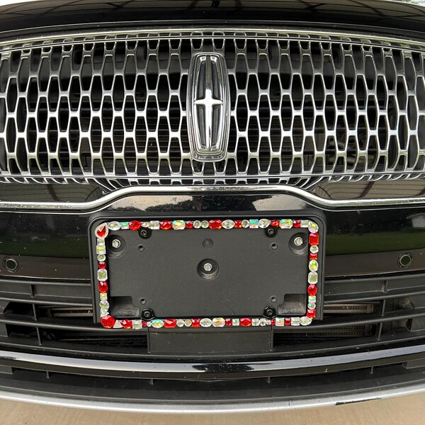 RED MEGA BLING Crystal Diamond Rhinestone License Plate Frame - Etsy