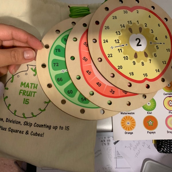 Math Fruit 15, Skip Counting, Multiplication Table up to 15, Cubes ...