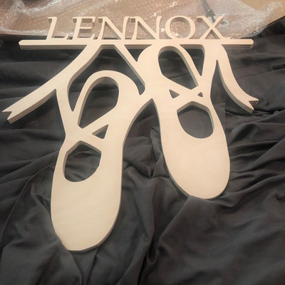 Custom Ballerina Wood Cutout Sign, Personalized Ballet Shoes Name Sign ...