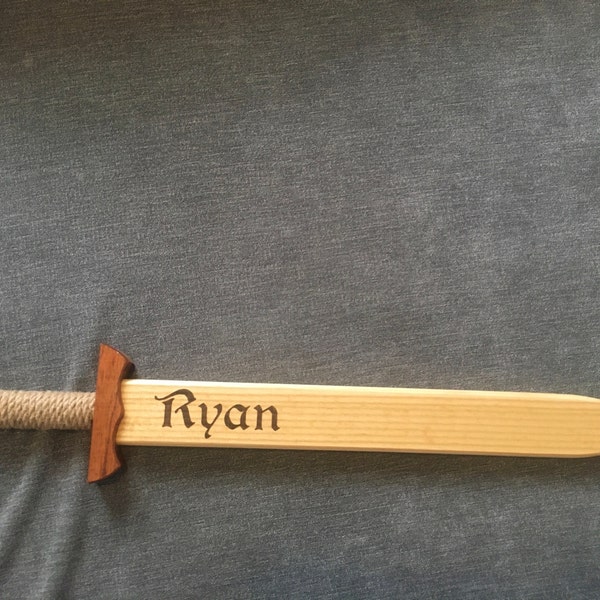 Personalized Wooden Sword, Knight Sword for Boys, Child Birthday Gift ...