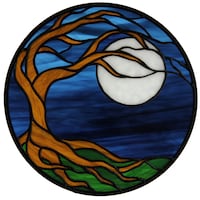 Forest Stream Stained Glass Pattern PDF Digital File Circle and ...