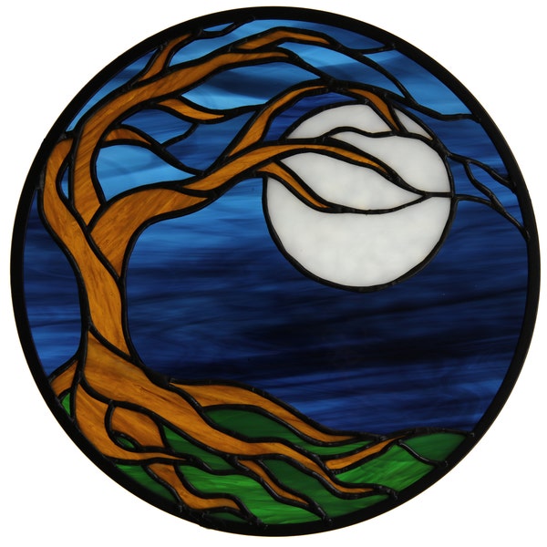 Windy Tree Stained Glass Pattern PDF Digital File - Etsy