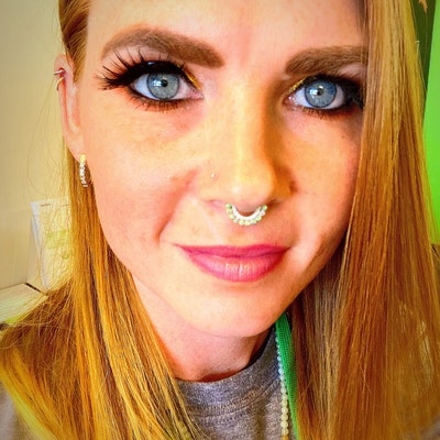 14k Gold Daith Piercing ,septum,blue Opal Clicker Ring..16g..8mm5/16 ...