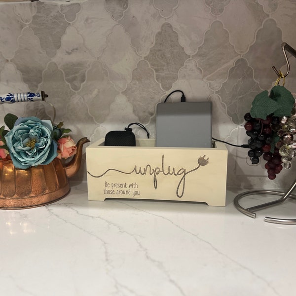 Unplug Box Electronics Holder - Personalized Family Cell Phone Box ...