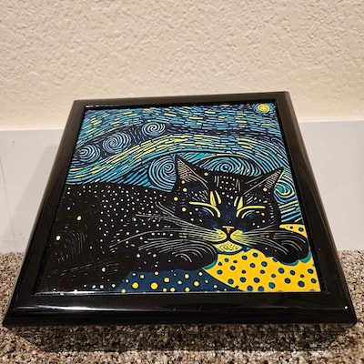 Starry Night Sunflowers Sticker, Vincent Van Gogh, Vinyl Adhesive Decal ...