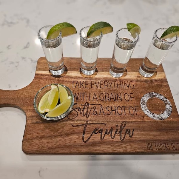 Tequila Shot Board, Tequila Board, Tequila Gift, Tequila Flight Board ...