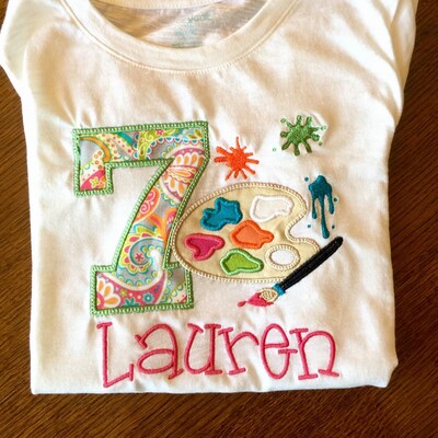 Paint Palette Numbers 1-9 Applique Paint Splatters Instant Download - Etsy