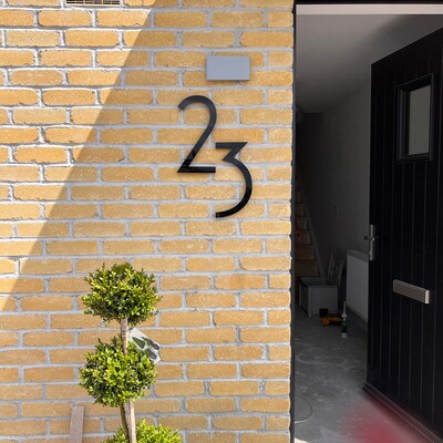 12 Inch Large Modern House Numbers Architectural Home Address Sign Art ...