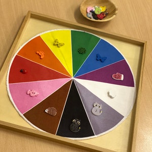 Color Sorting Fabric Circle Classification of Primary and Secondary ...
