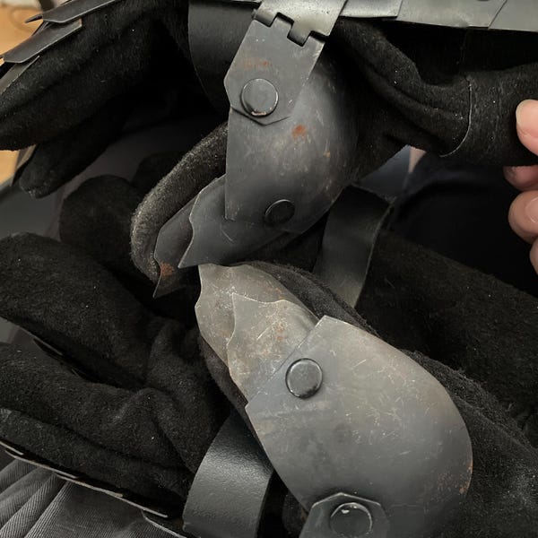 Medieval Blueing Steel Scale Aventail Armor Corset Necklace Halloween ...