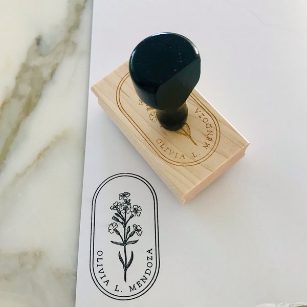 Vintage Floral Library Stamp or Book Stamp, From the Library of ...