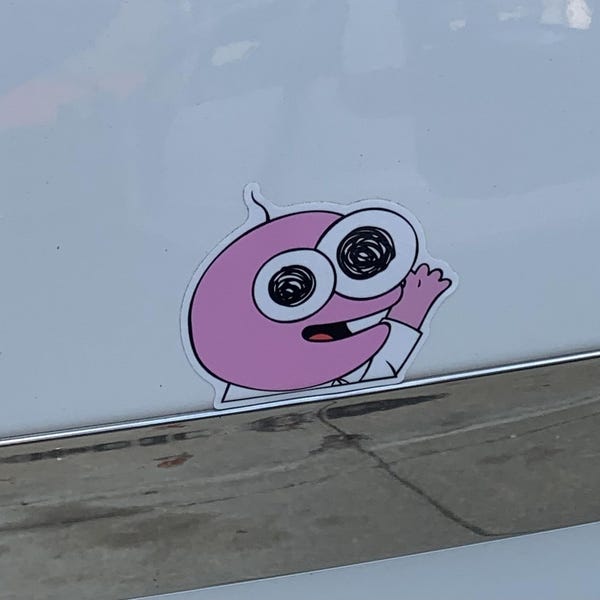 Front Facing Allan Smiling Friends Sticker Waterproof Adult Swim Decal ...