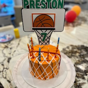 Basketball Cake Topper, Custom Basketball Cake Topper, Basketball ...