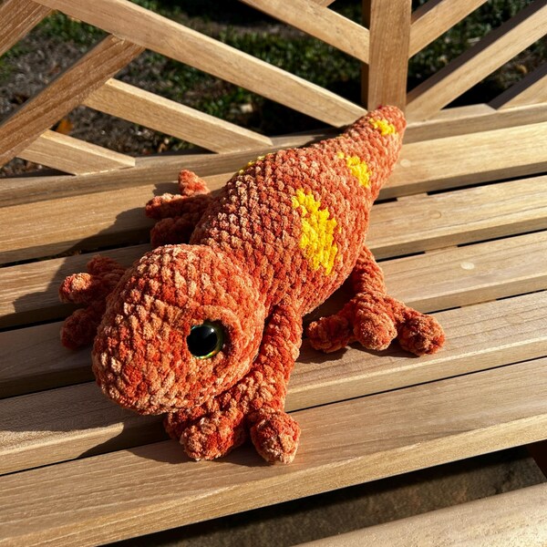 No Sew - Liam the Lizard Crochet Pattern, Lizard Crochet, Salamander ...