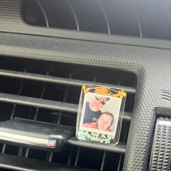 Mini Personalized Resin Photo Car Vent Clip, Anniversary/couples Gift ...