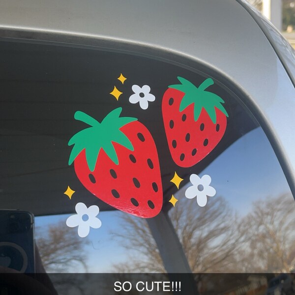 Strawberry Vinyl Decal | Strawberry Car Decal | Strawberry Daisy Decal ...