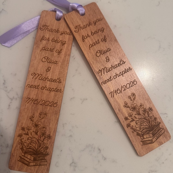 Personalized Wedding Favor Bookmarks, Book Theme Wedding, Bridal Shower ...