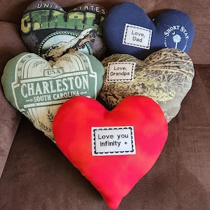 Heart Shaped Memory Pillow Made From a Loved Ones Shirt - Etsy