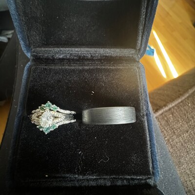 Unique Double Curved Moissanite Wedding Band Solid Gold Moissanite Ring ...