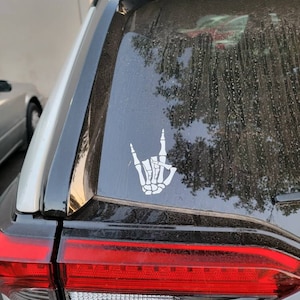 Rock on Skeleton Hand Vinyl Decal Sticker Devil Horn Hand Sign, Metal ...