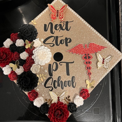 Graduation Cap Topper Graduation Cap Paper Flowers and Butterflies ...