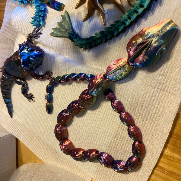 Cinder Snake Flexi Articulated Fidget Stim Sensory ASMR Animal Desk ...