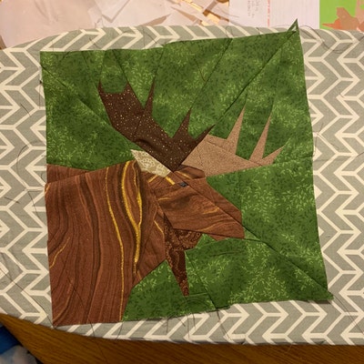 Moose Paper Quilt Block, Paper Pieced Quilt Pattern, PDF Pattern ...