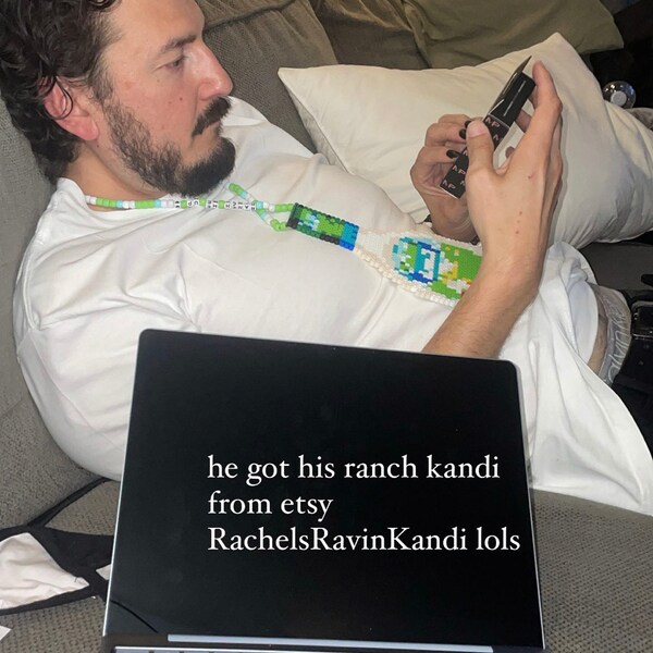 Shrek on T-rex Rave Perler Necklace | Shrek Rave Perler | Rave Perler ...