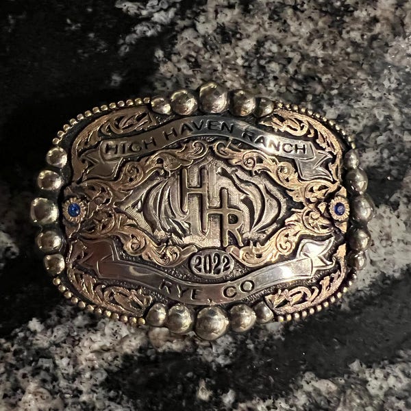 Trophy Western Belt Buckle - Custom Made - German Silver - Hand ...