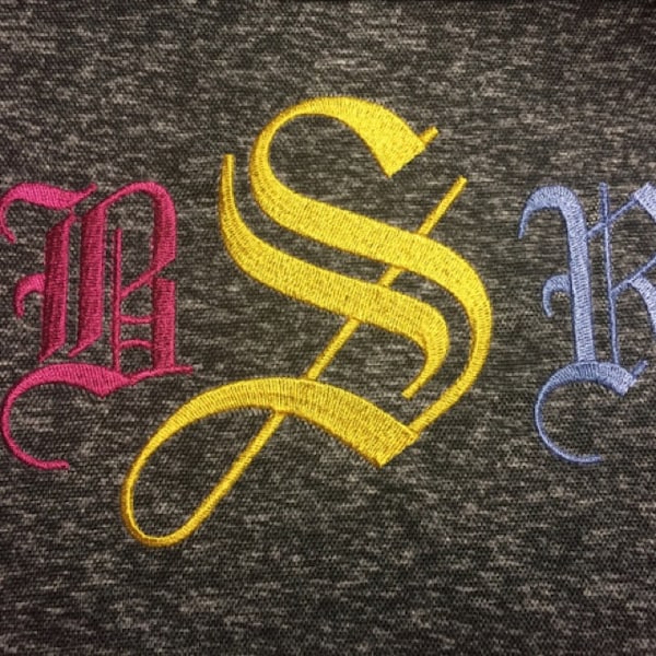 Old English Machine Embroidery Font Monogram Alphabet, Old English ...