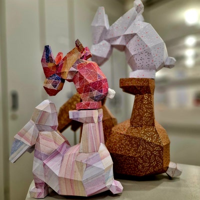 Papercraft Rabbit, SVG, PDF. Paper Craft Rabbit Model, Rabbit PDF ...